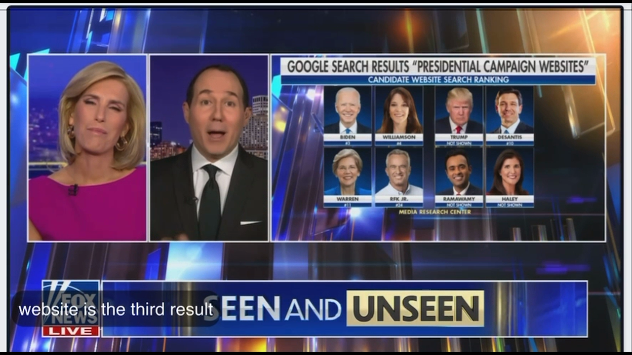Ingraham Angle Highlights Exclusive MRC Research on Google’s Election ...