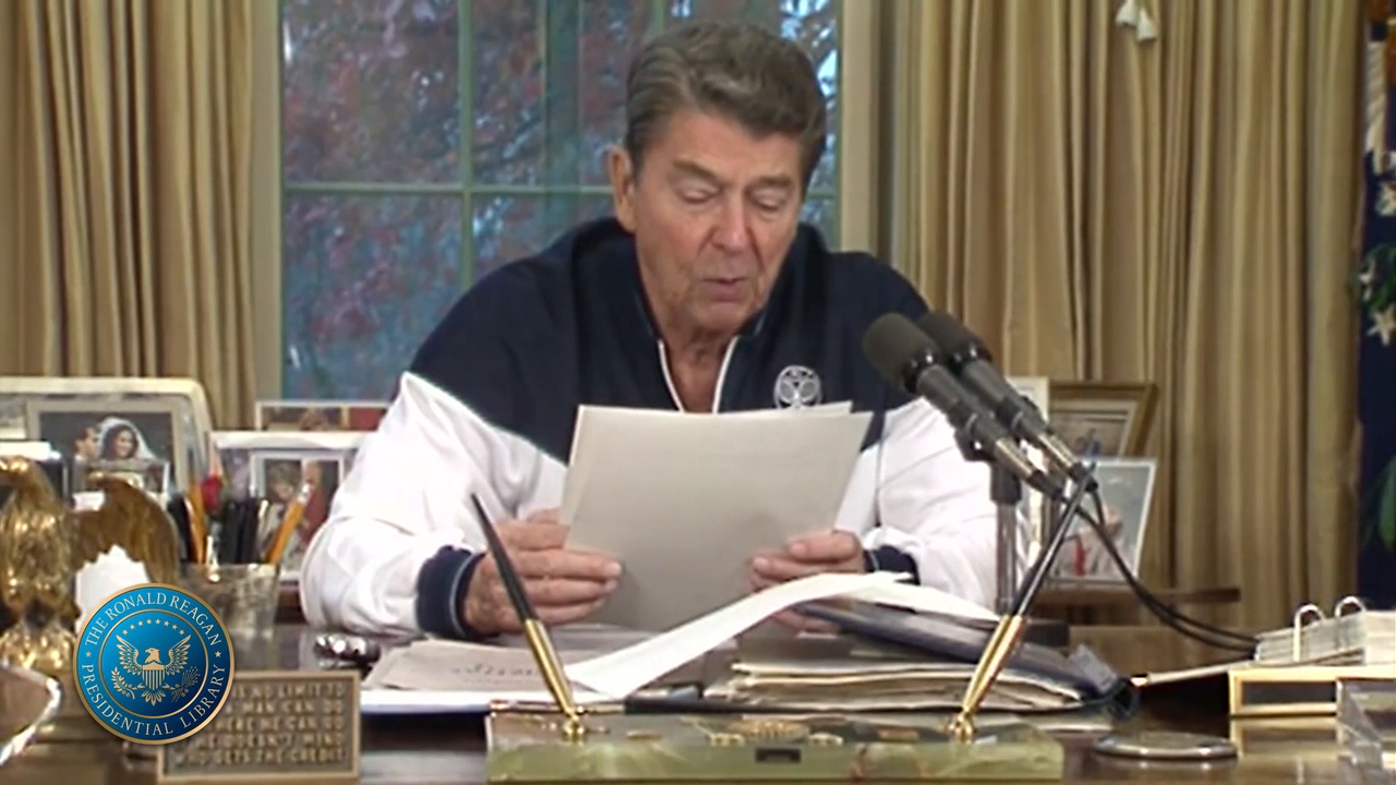 Ronald Reagan Celebrates Thanksgiving with a Radio Address to The Nation
